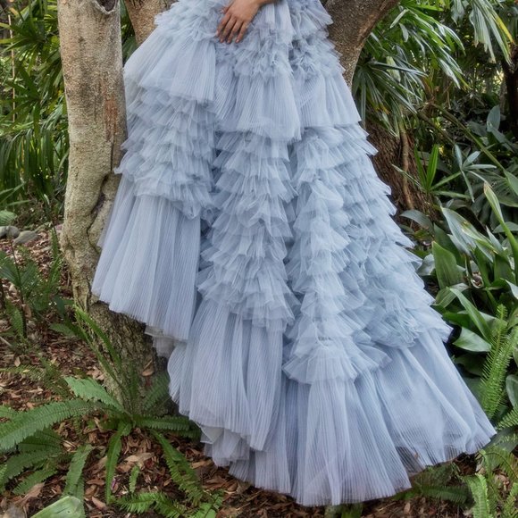 Andrea And Leo | Dresses | New Paris Blue Corset Princess Off The Shoulder Tulle Ruffle Ball ...